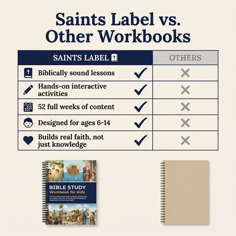 Bible Study Workbook for Kids – Saints Label